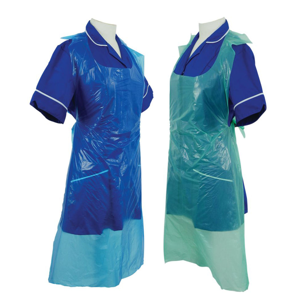 Shield® Heavy Duty Disposable Aprons | Extra Long | Blue or Green