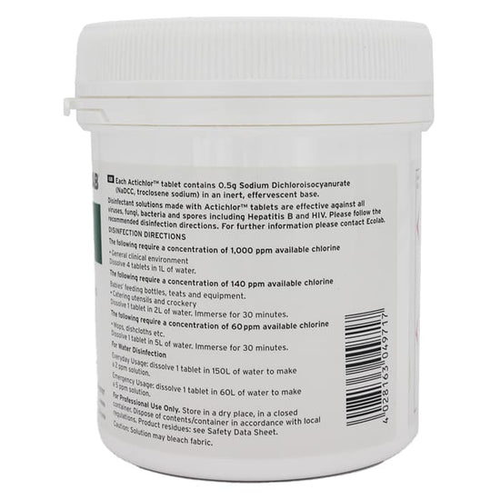Actichlor Chlorine Cleaning & Disinfectant Tablets | 0.5g or 1.7g