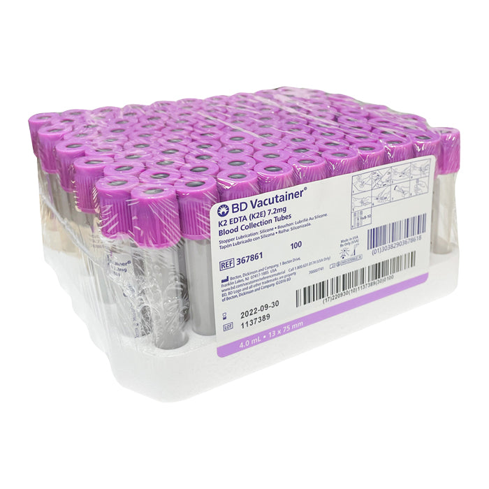 BD Vacutainer® Purple EDTA Blood Collection Tubes | Box of 100