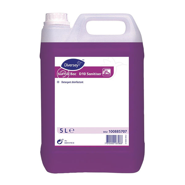 Suma Bac D10 Cleaner and Sanitiser Concentrate (5Ltr) | Premier Healthcare